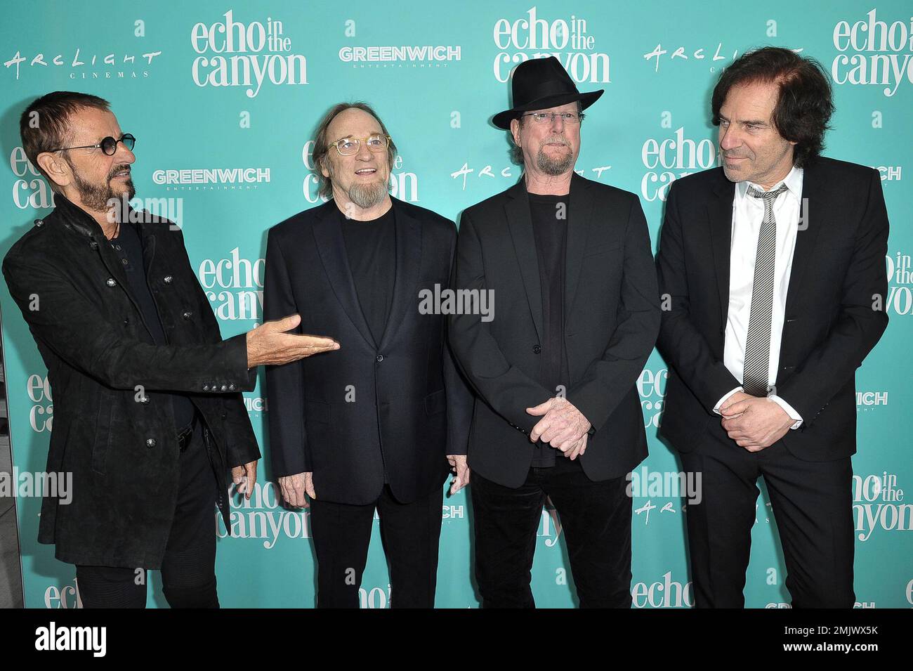 Ringo Starr, from left, Stephen Stills, Roger McGuinn and Andrew Slater ...