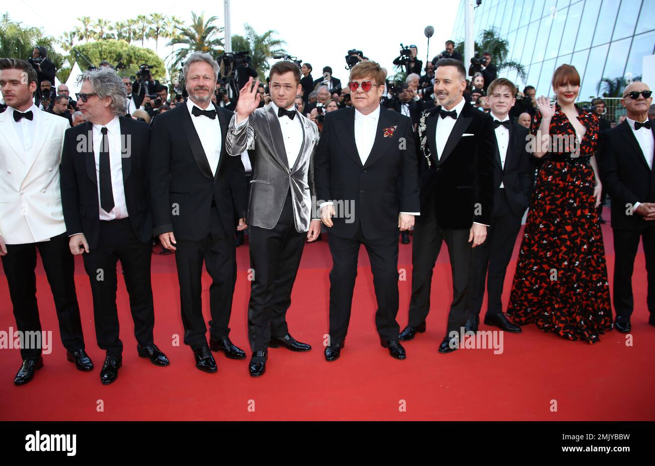 Actor Richard Madden, from left, director Dexter Fletcher, producer ...