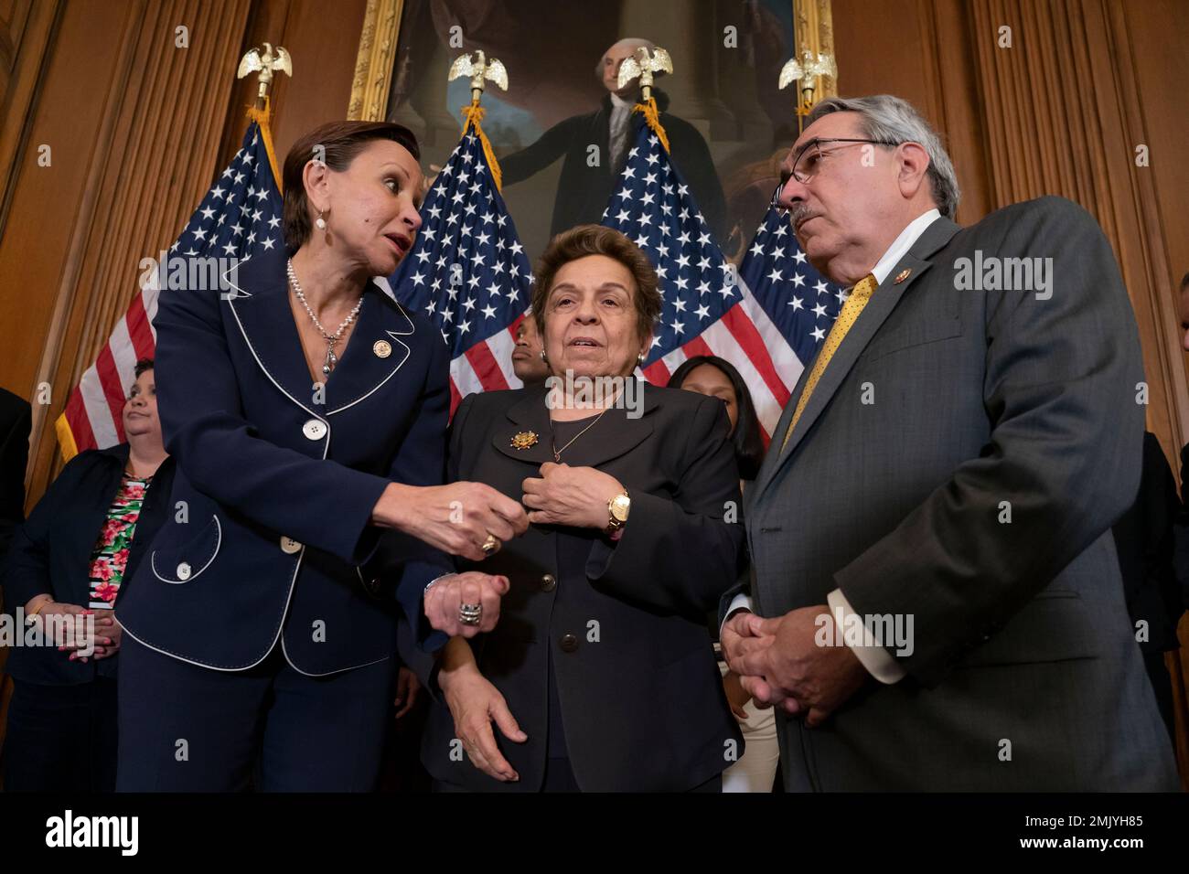 From left, Rep. Nydia Velazquez, D-N.Y., Rep. Donna Shalala, D-Fla ...