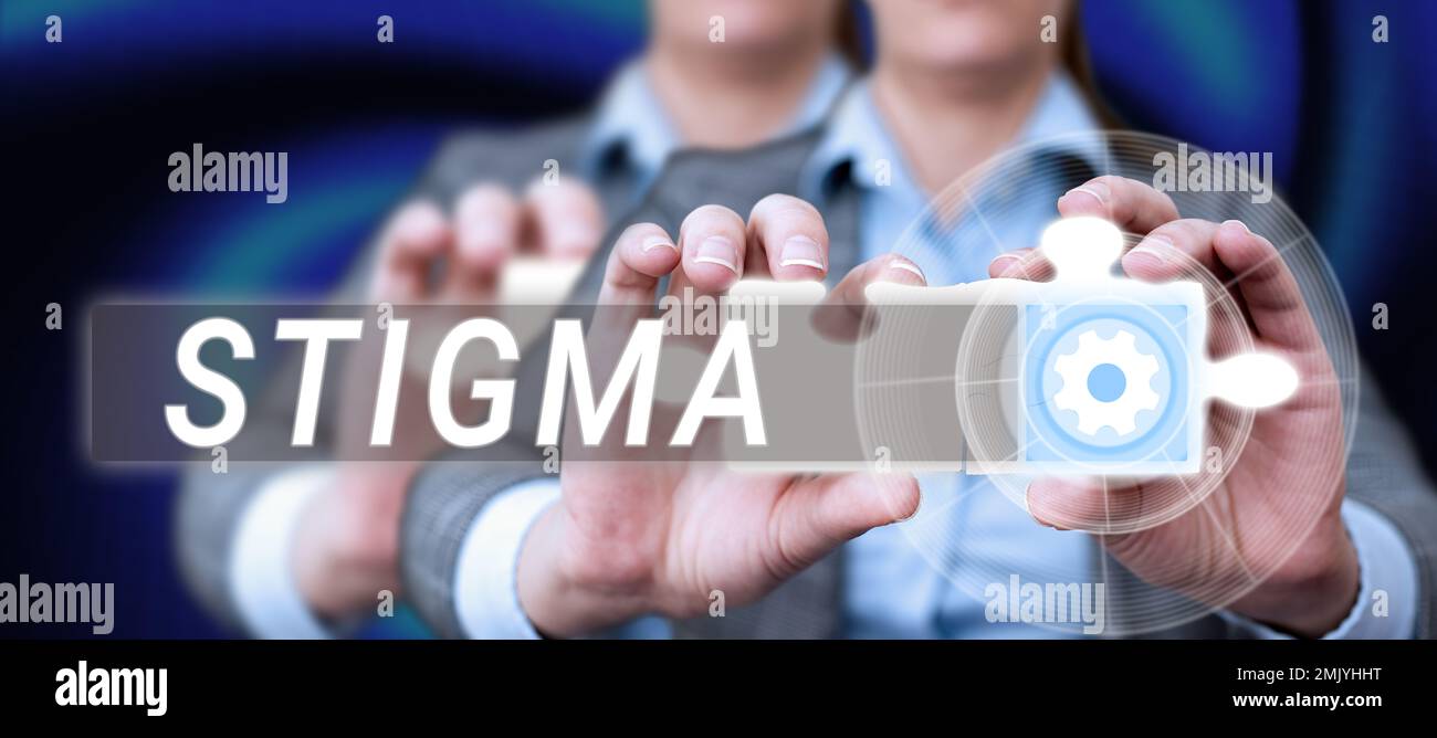 Konzeptionelle Darstellung Stigma. Die Wirtschaft zeigt das Gefühl der ... Konzeptionelle Darstellung Stigma. Die Wirtschaft zeigt das Gefühl der ...