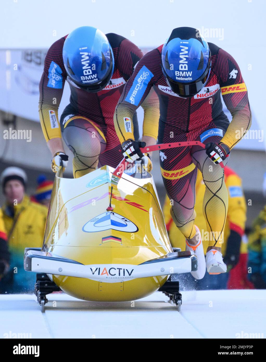 28 Januar 2023, Schweiz, St. Moritz: Bobschlitten, Weltmeisterschaft ...