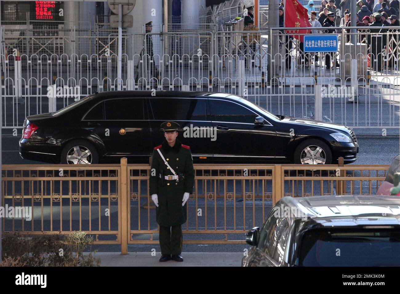 In this Jan. 8, 2019, file photo, a stretched Mercedes limousine ...