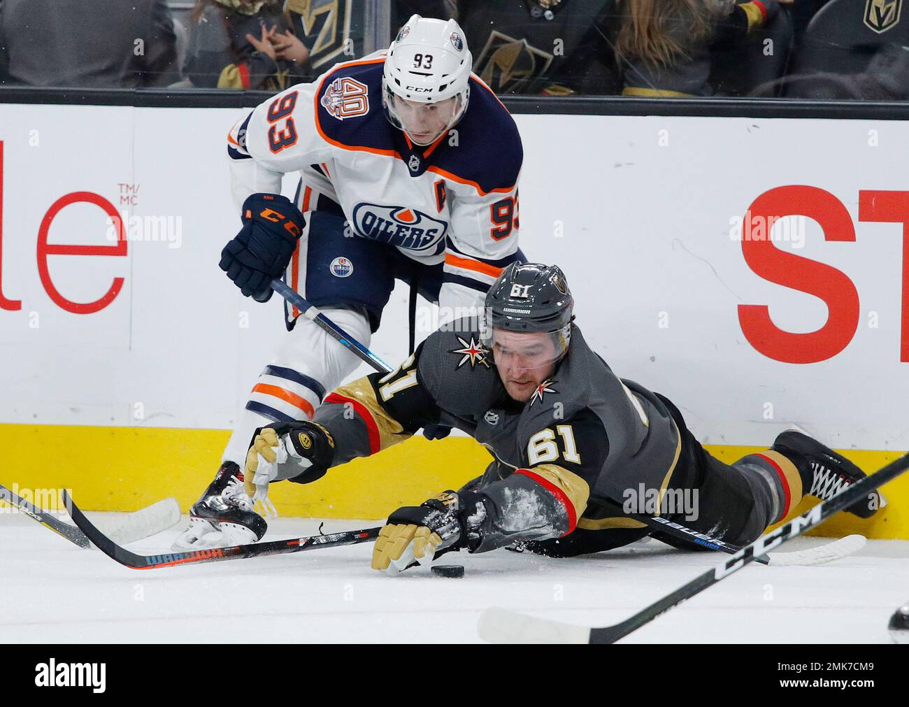 Edmonton Oilers center Ryan Nugent-Hopkins (93) and Vegas Golden ...