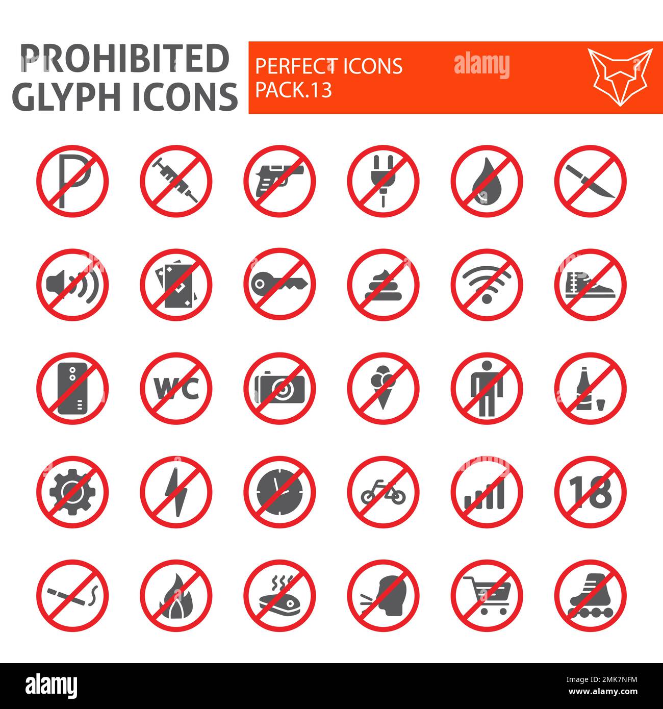 Piktogramme verboten schwarz weiß Stock-Vektorgrafiken kaufen - Alamy