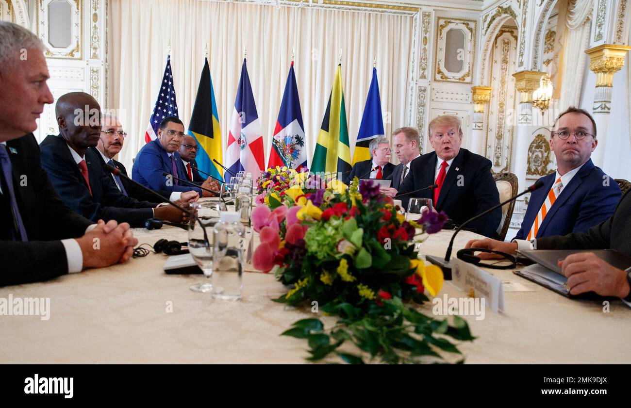 President Donald Trump meets with Caribbean leaders at Mar-A Lago ...