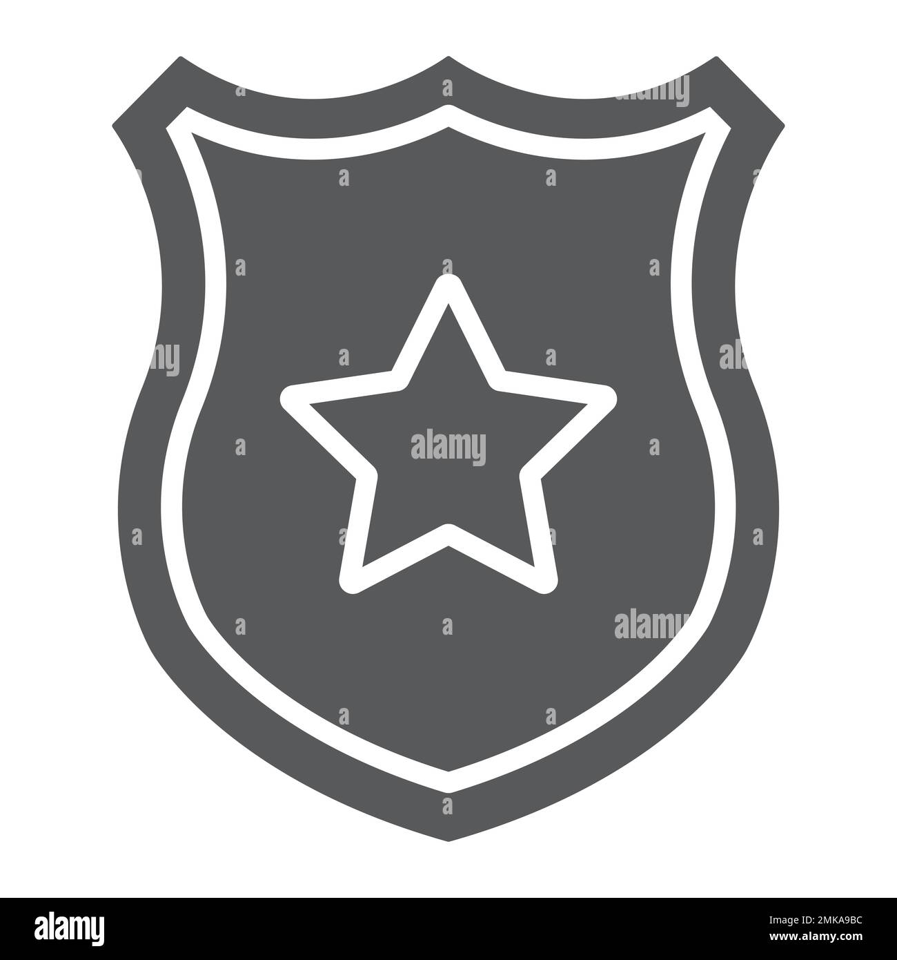 Polizeiabzeichen-Symbol, Polizist und Gesetz, Schild mit Sternzeichen, Vektorgrafiken, ein ...