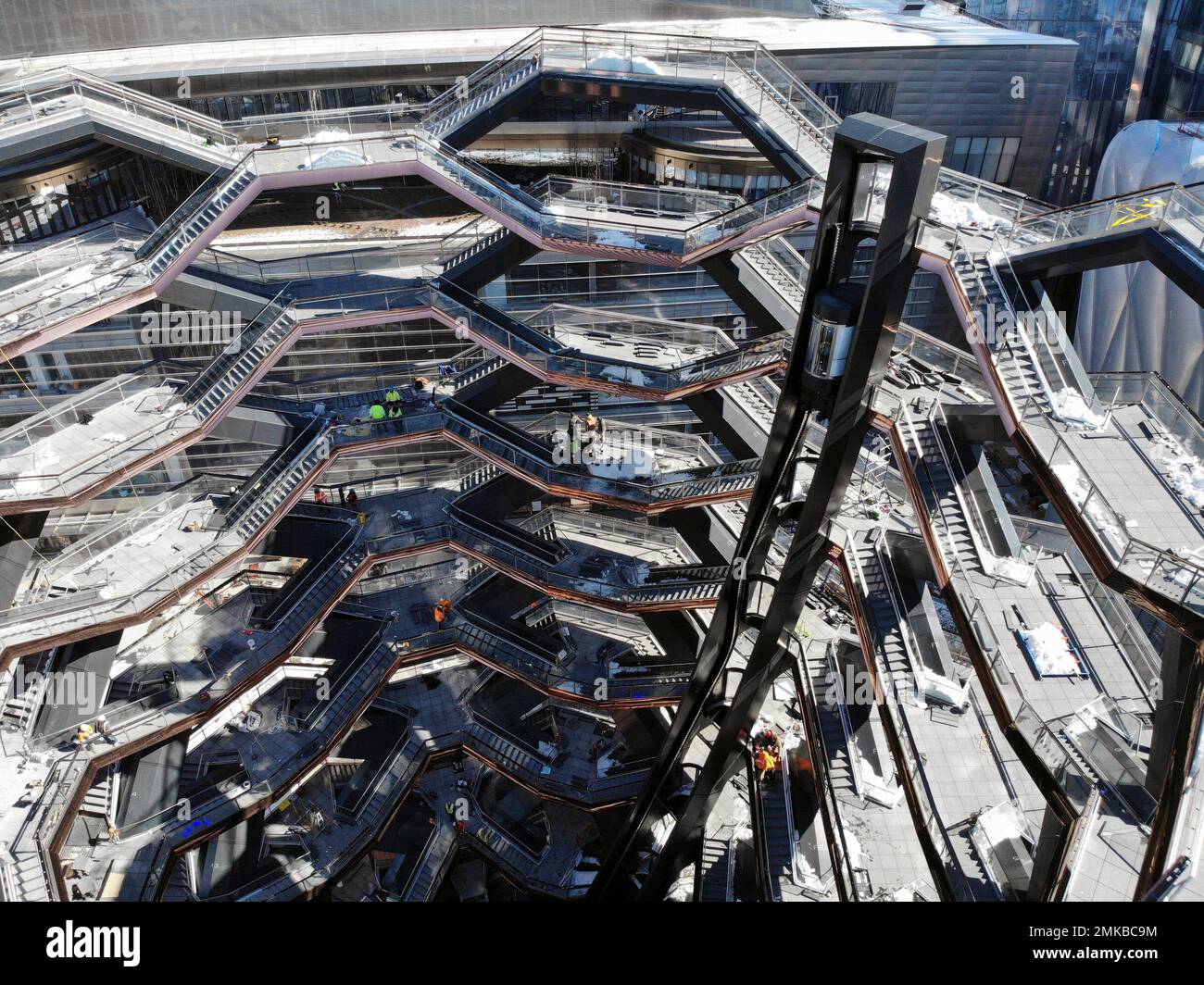 Drone photo shows Vessel, a 150 foot tall structure of climbable ...