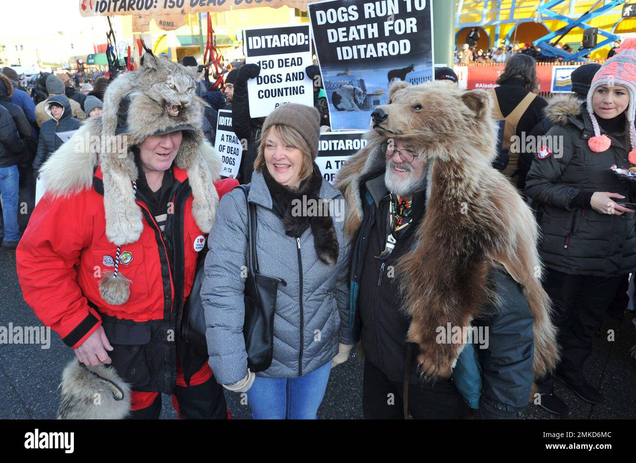 Anchorage residents, from left, Waino Salo, Lorene Grant and Richard ...
