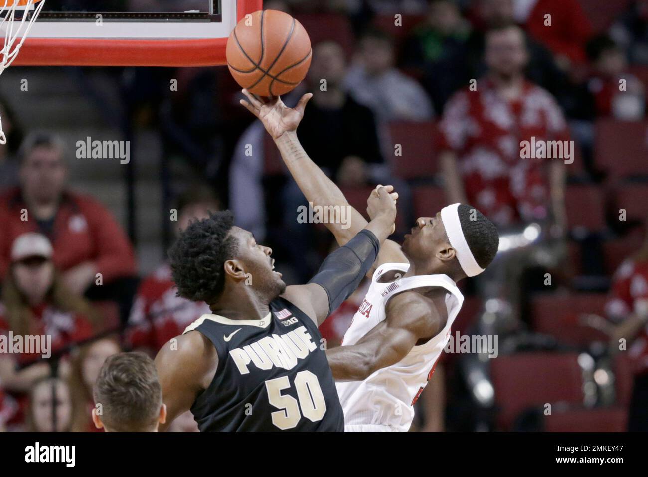 Nebraska's Glynn Watson Jr., right, goes for a layup against Purdue's ...