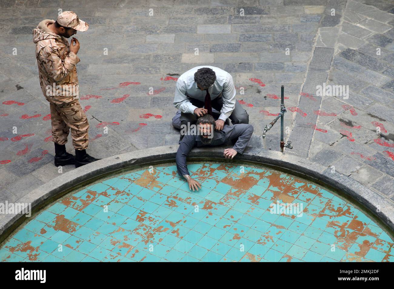 In this Monday, Jan. 7, 2019 photo, a Iranian Revolutionary Guard ...
