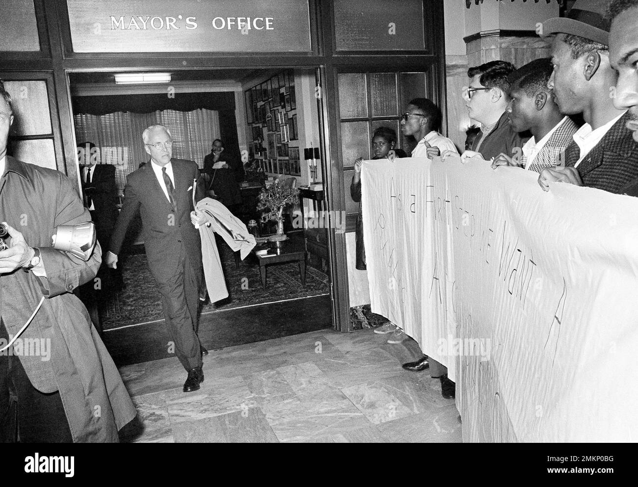 Mayor Ivan Allen Jr. walks out of his City Hall office in Atlanta, Jan ...