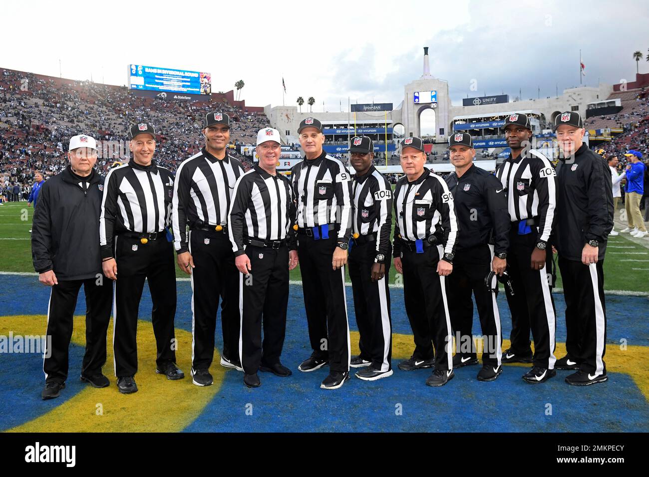 From left, referee Walt Coleman, back judge Tony Steratore, referee ...