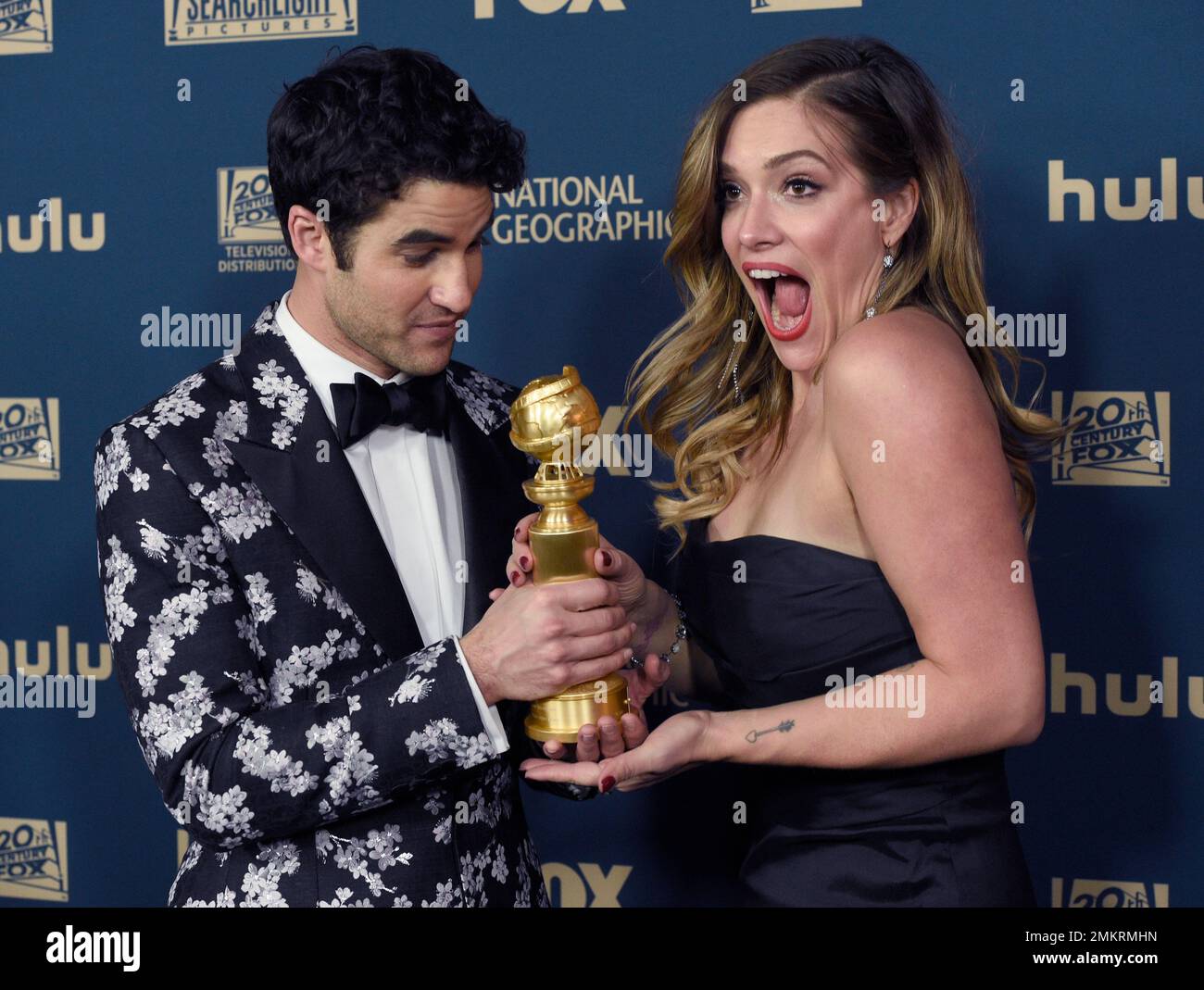 Darren Criss, left, winner of the award for best performance by an ...