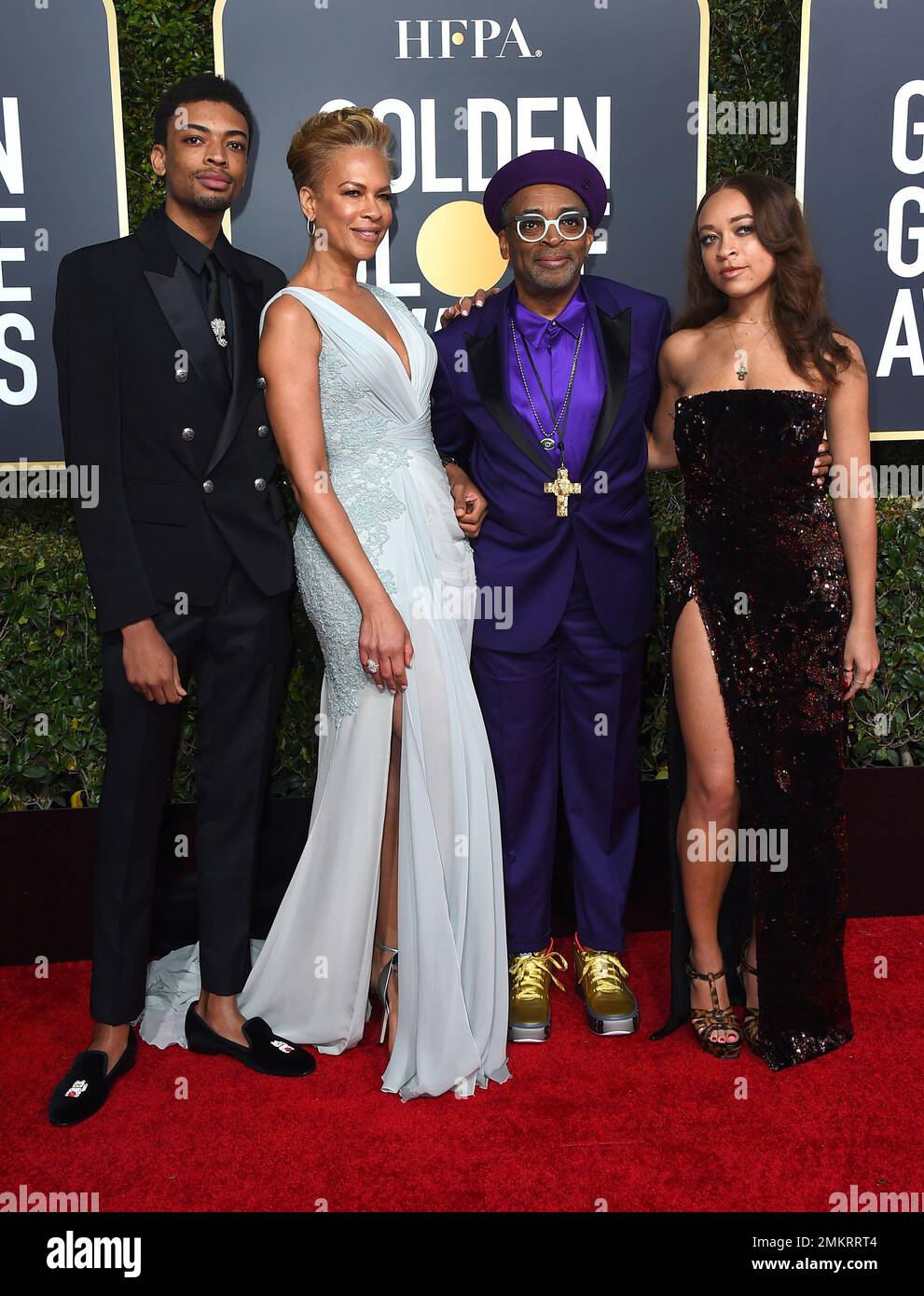 Spike Lee, second right, and from left, son Jackson Lee, wife Tonya ...