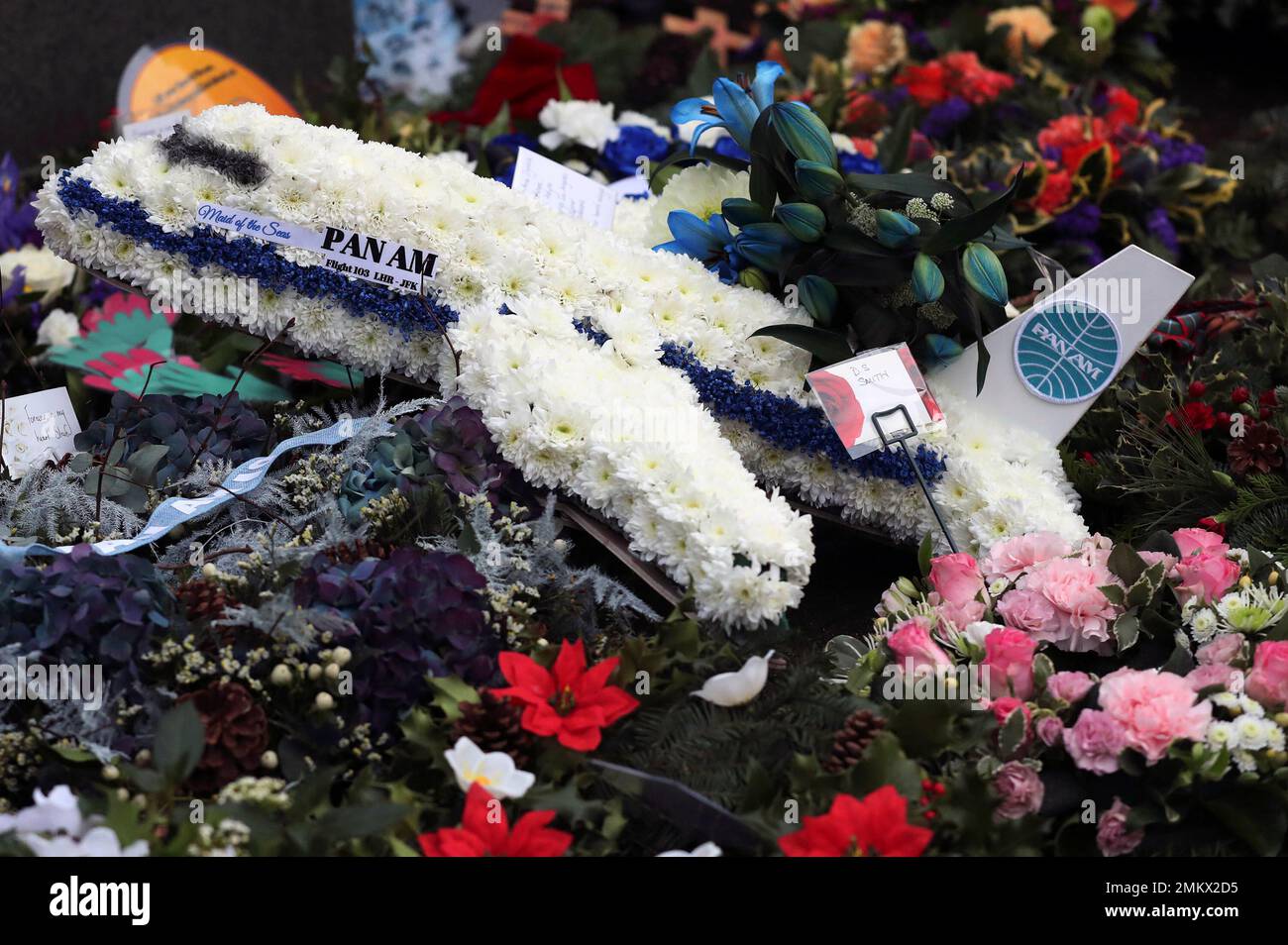 A general view of floral tributes which have been laid by the main ...