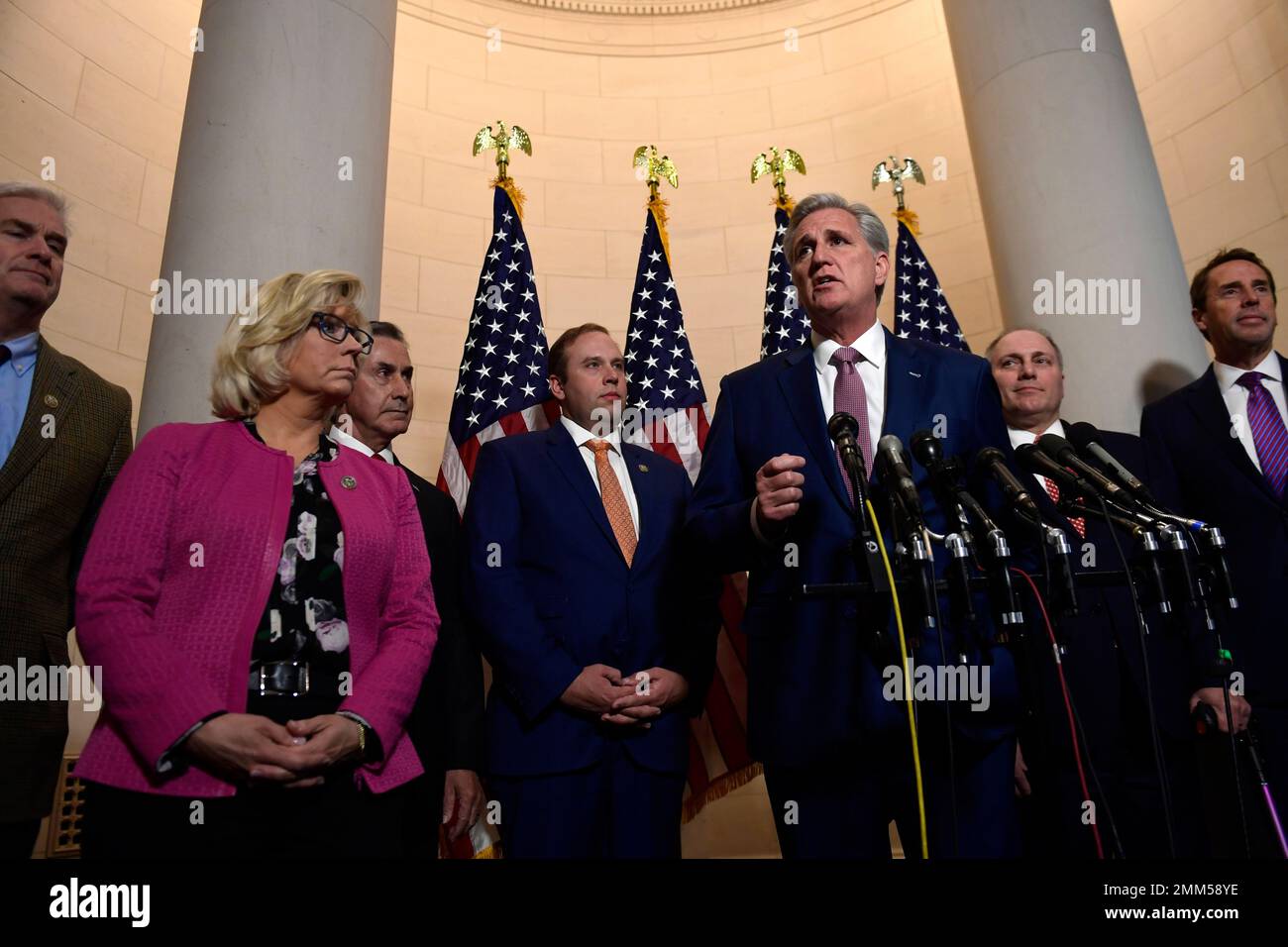 House Majority Leader Kevin McCarthy of Calif., third from right ...