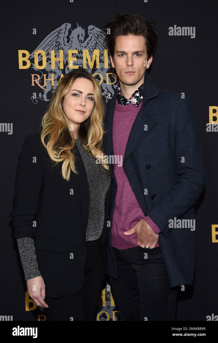 Musician Dallon Weekes and wife Breezy Douglas attend the premiere of ...