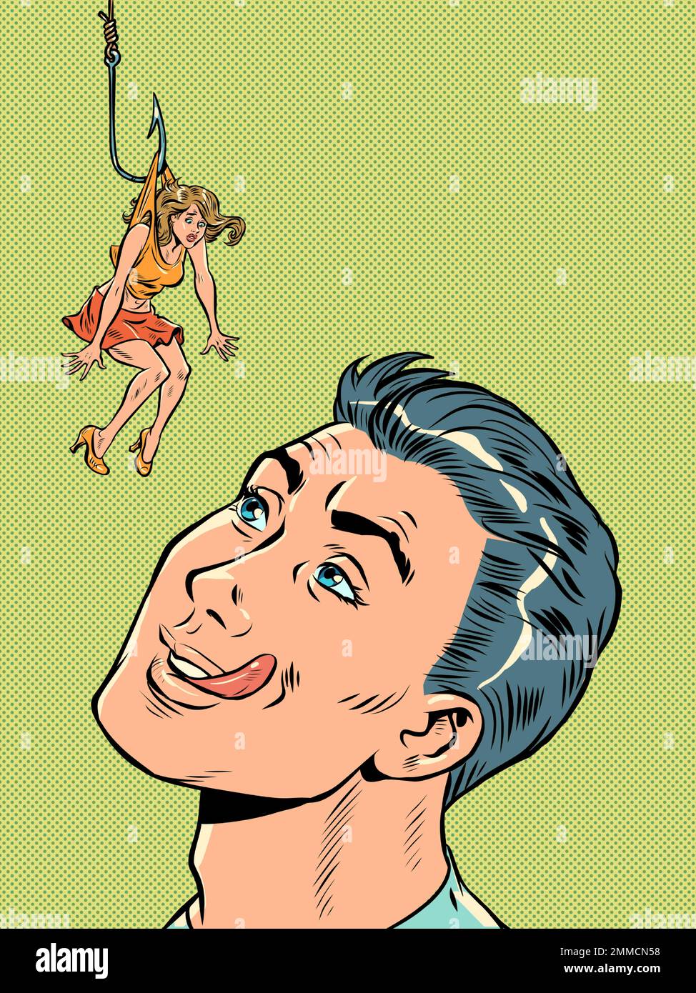 Eine frau fischt Stock-Vektorgrafiken kaufen - Alamy