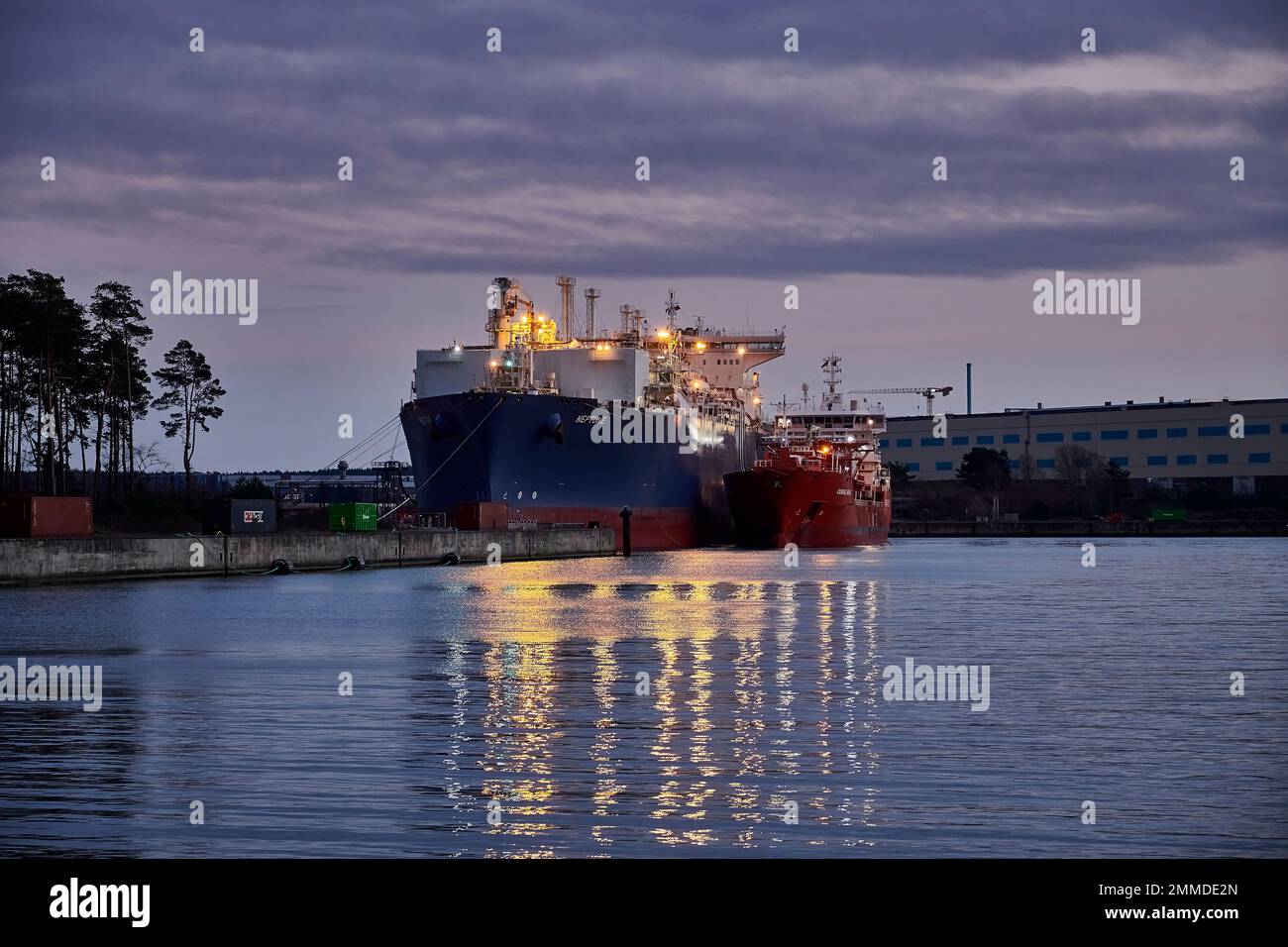 Lubmin, Deutschland - 01 28 2023: Erster LNG-Terminal mit LNG ...