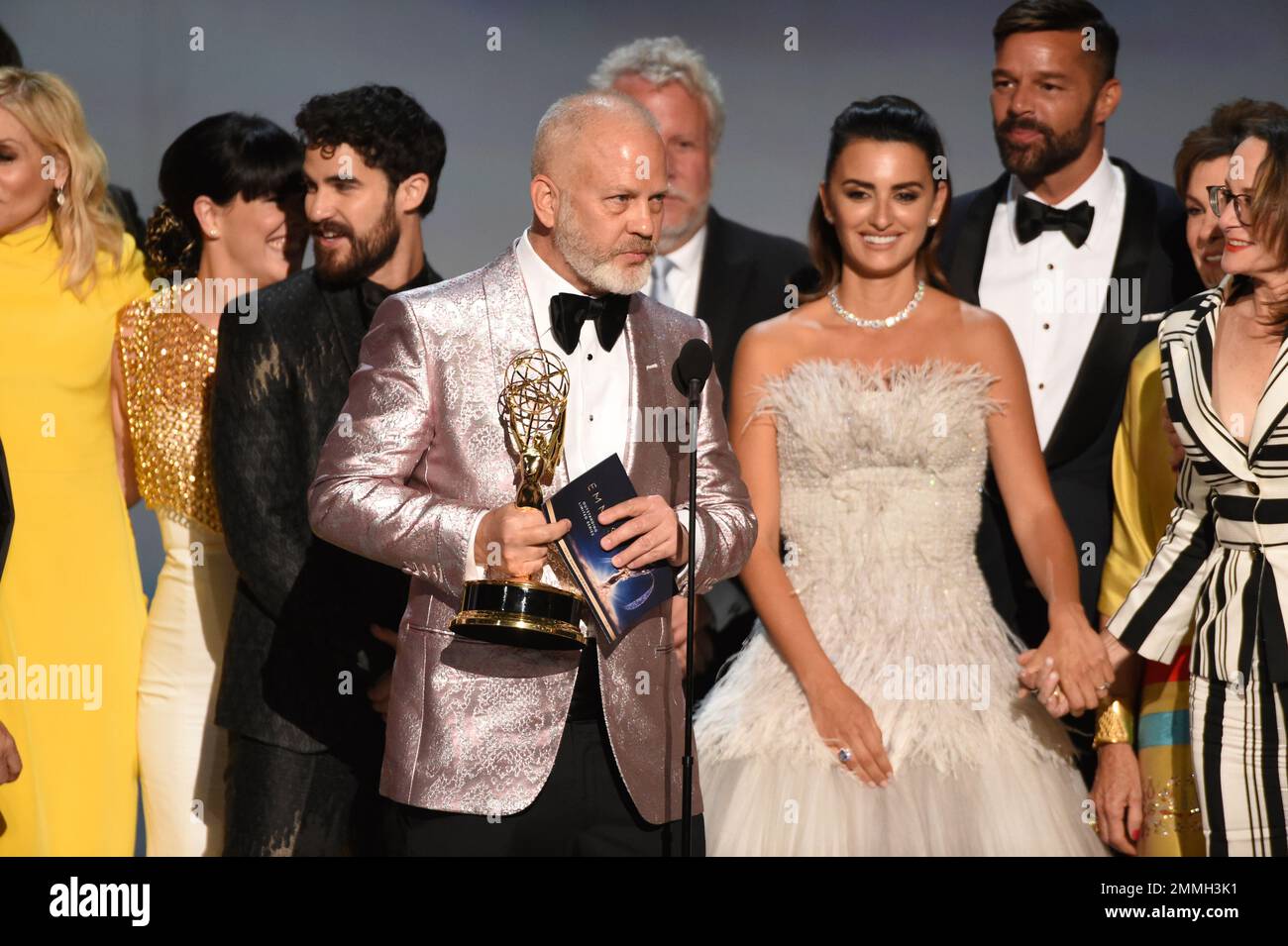 Ryan Murphy, front center left, Penelope Cruz and the cast and crew ...