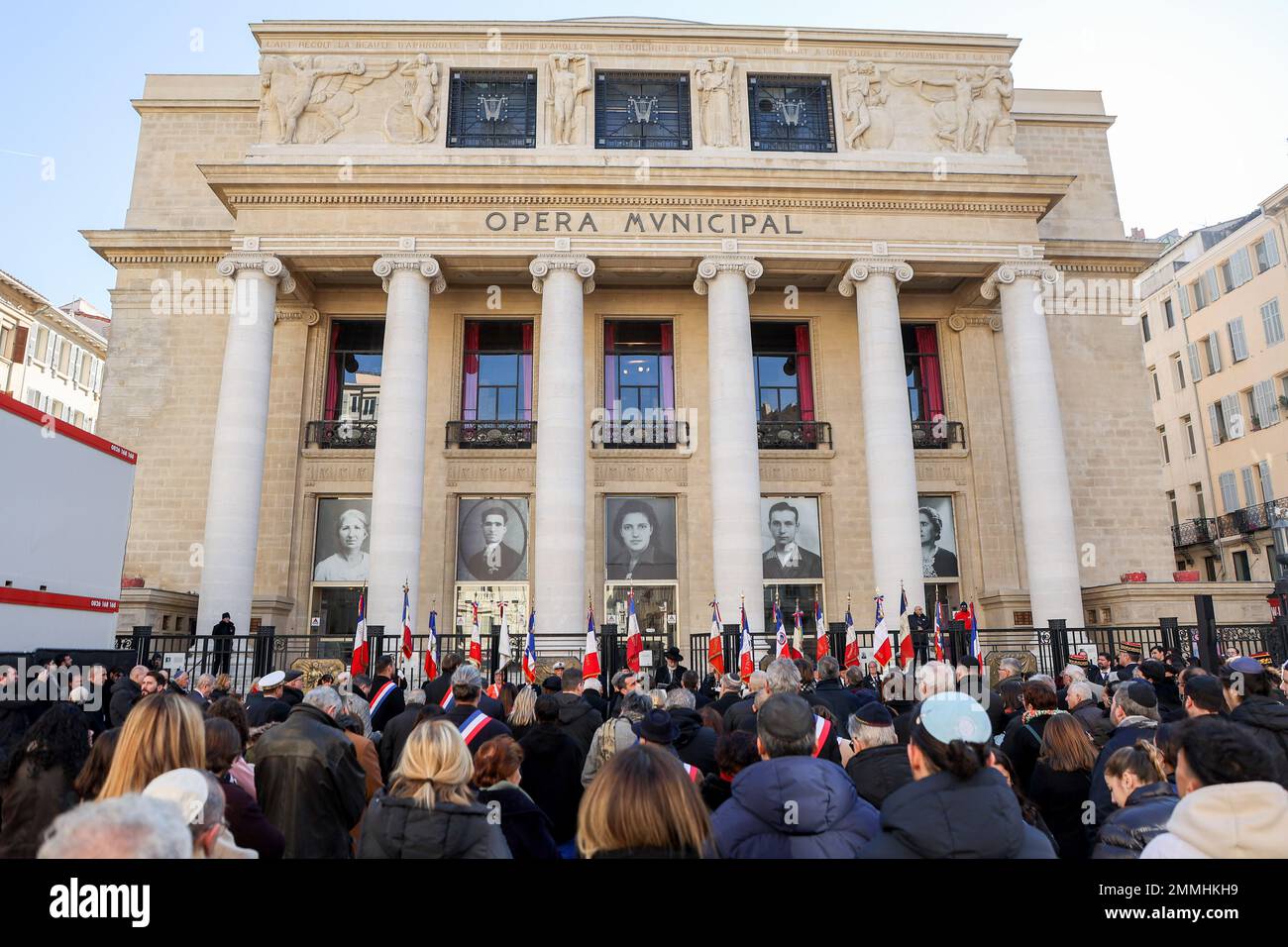 Treffen vor der Oper von Marseille während der Gedenkfeier der ...