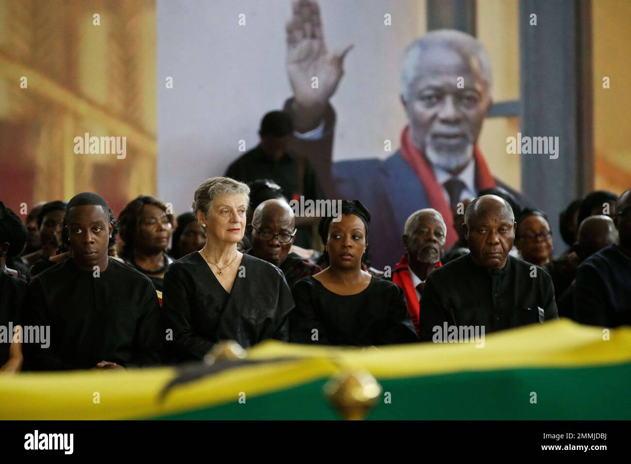 Kofi Annan's son Kojo Annan, left, widow Nane Annan, 2nd left, and ...