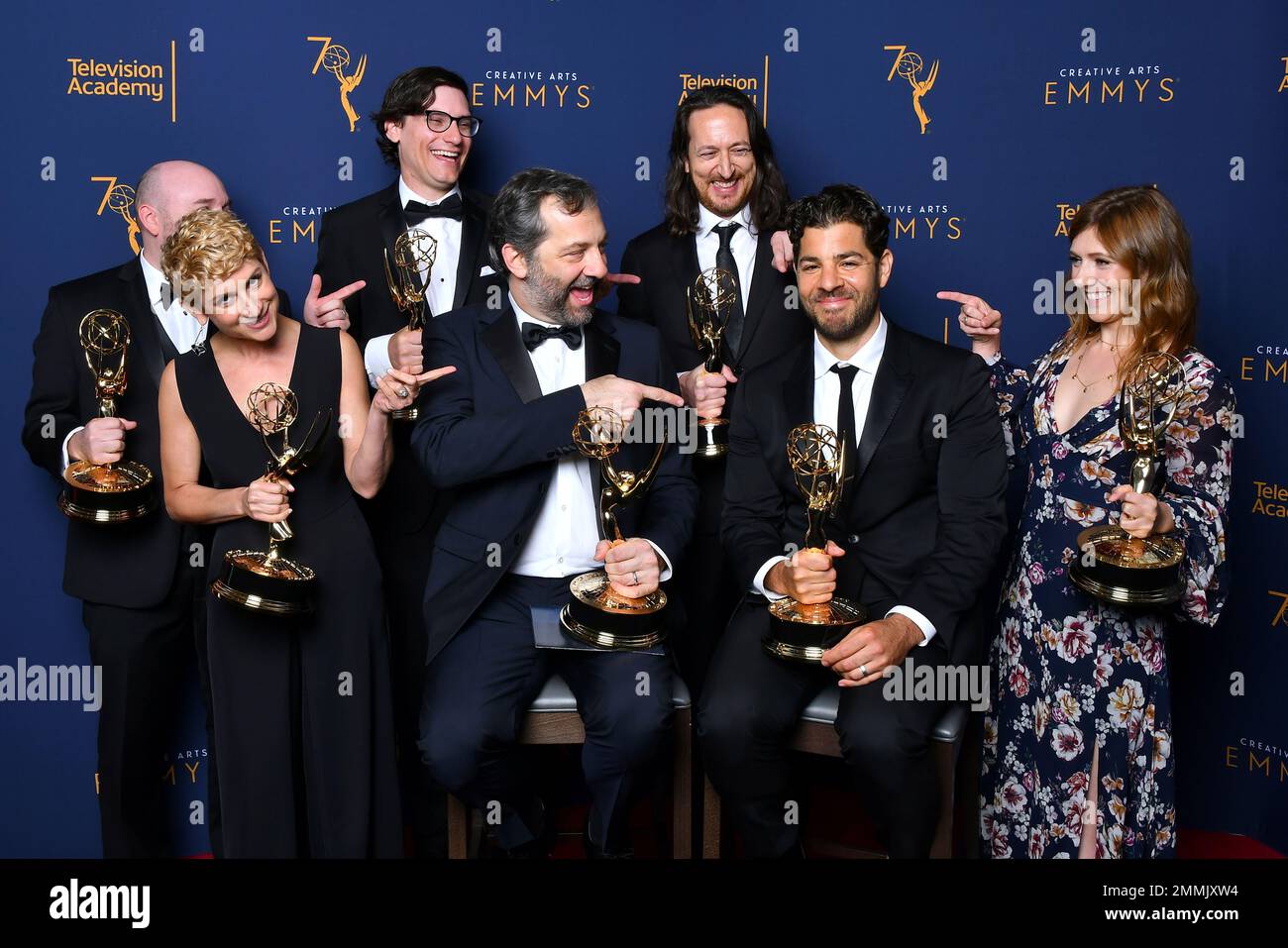 Josh Church, from left, Sara Bernstein, Sam Fishell, Judd Apatow ...