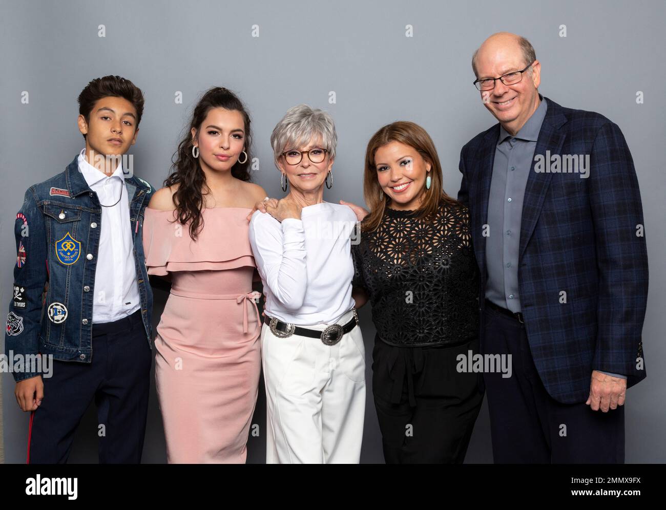 Marcel Ruiz, from left, Isabella Gomez, Rita Moreno, Justina Machado ...