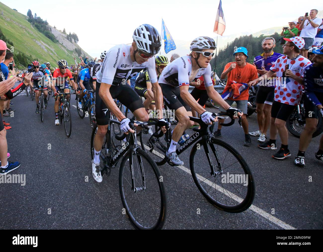 Britain's Chris Froome, left, and Britain's Geraint Thomas, right ...