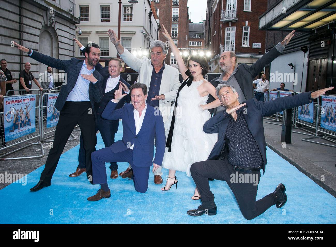 Actors from left to right, Daniel Mays, Thomas Turgoose, Rob Brydon ...