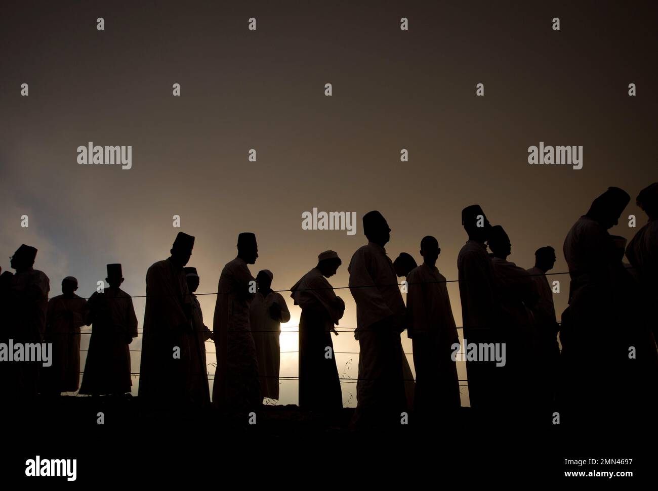 Members of the ancient Samaritan community pray during the holiday of ...
