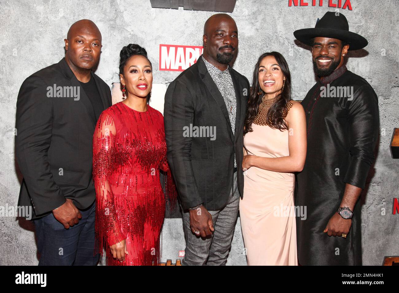 Cheo Hodari Coker, from left, Simone Missick, Mike Colter, Rosario ...