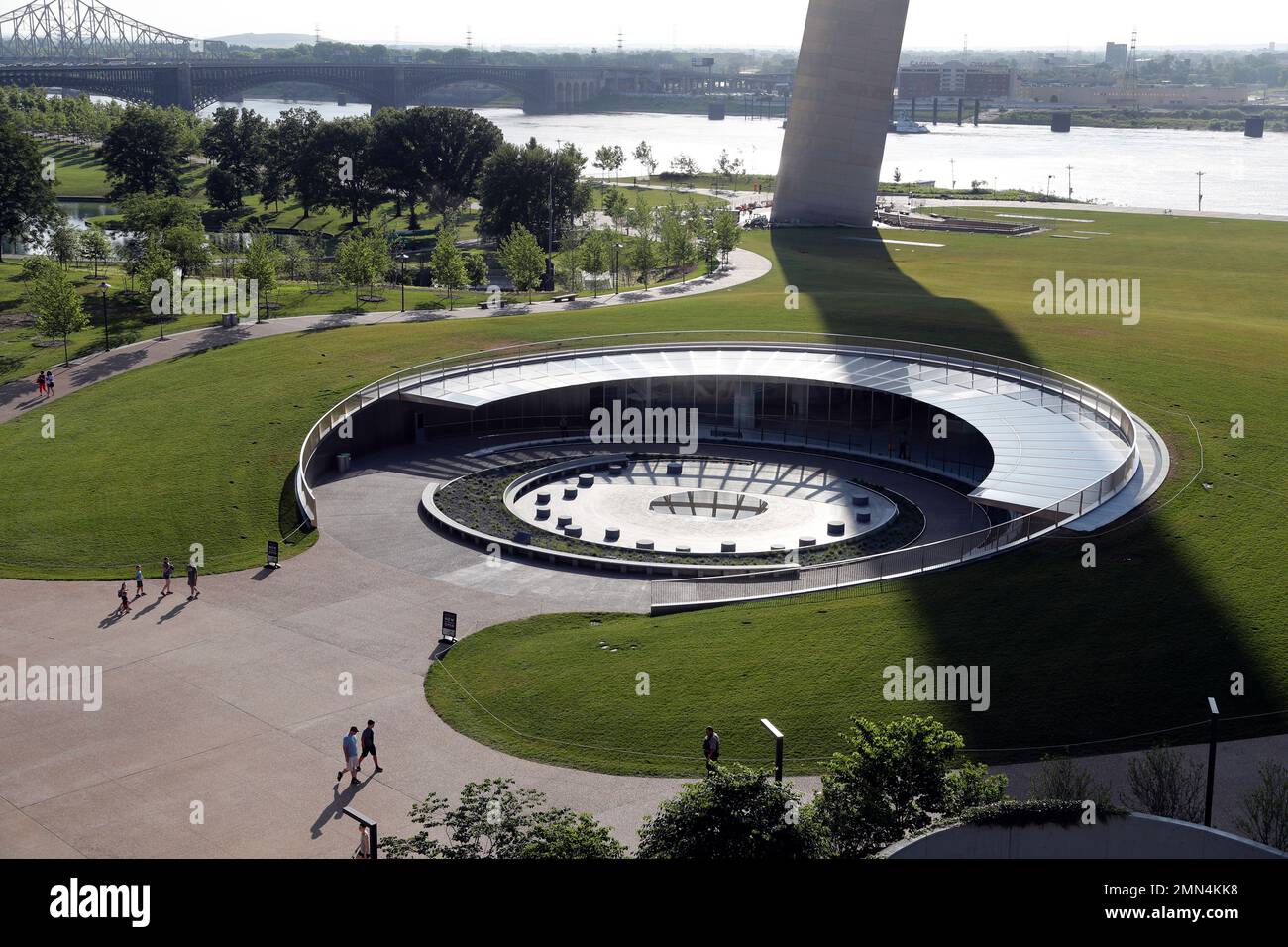 Visitors walk near a new entrance to the Gateway Arch Thursday, June 21 ...
