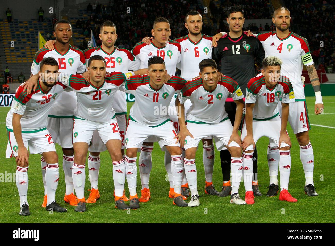In this photo taken on Tuesday, March 27, 2018, from top left, Morocco ...