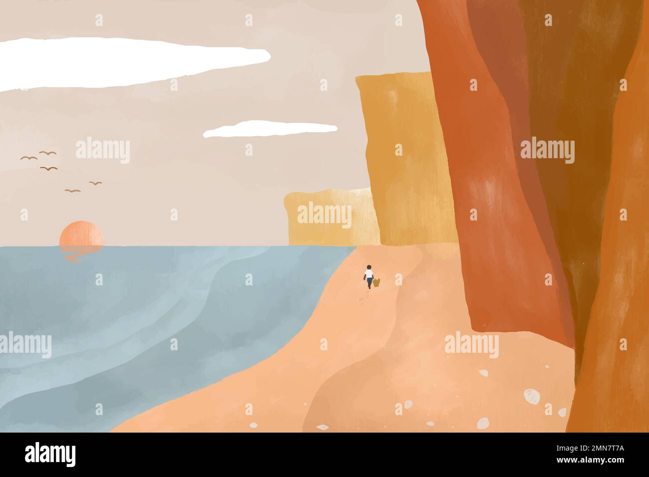 Eine klippe am strand Stock-Vektorgrafiken kaufen - Alamy