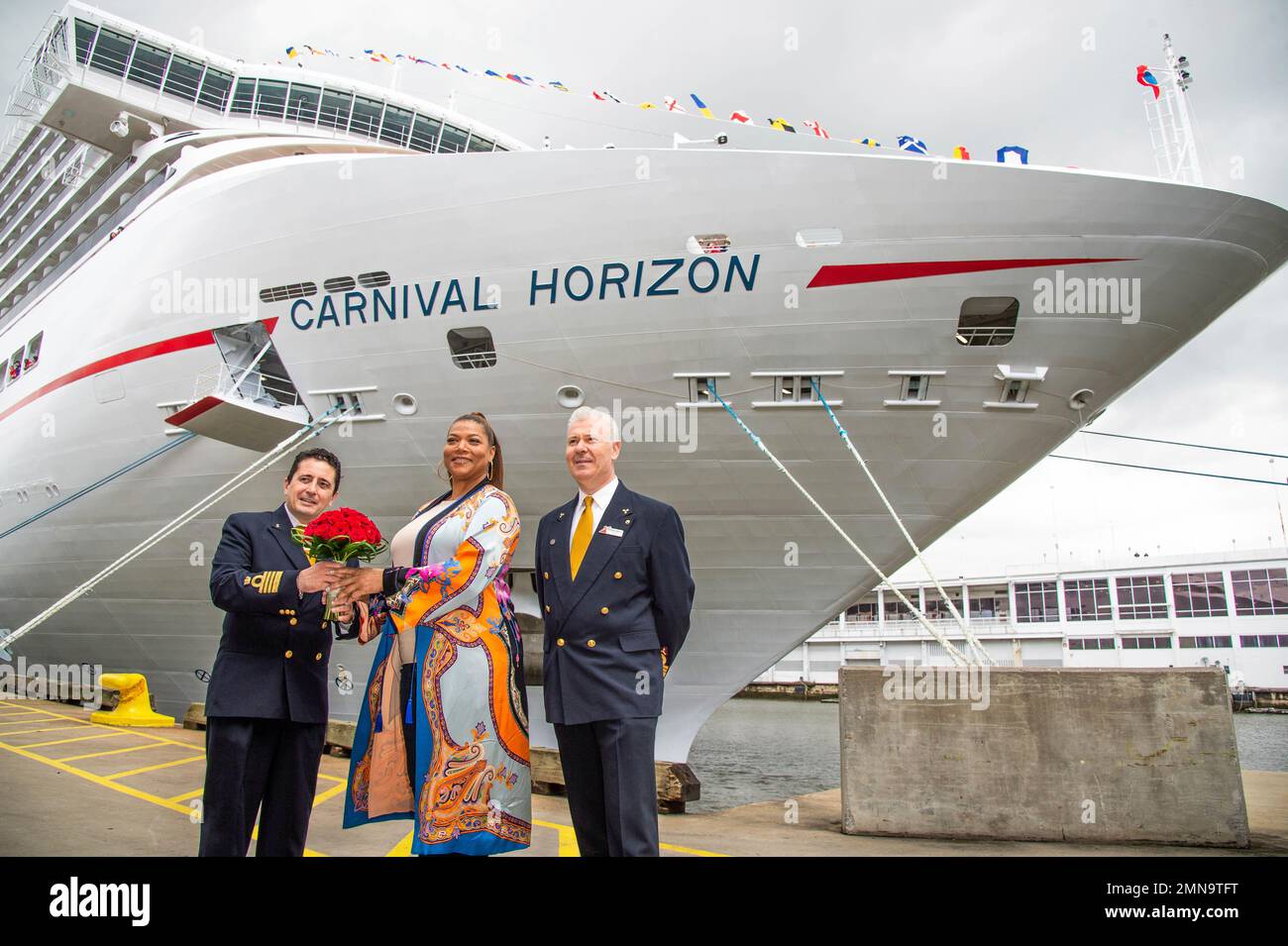 Captain, Luigi De Angelis, from left, Carnival Horizon Godmother, Queen ...