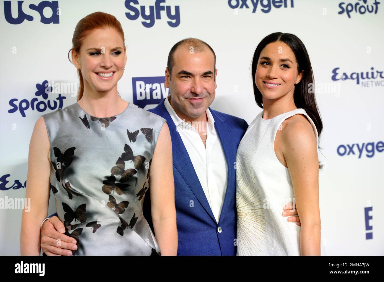 "Suits" cast members, from left, Sarah Rafferty, Rick Hoffman and ...