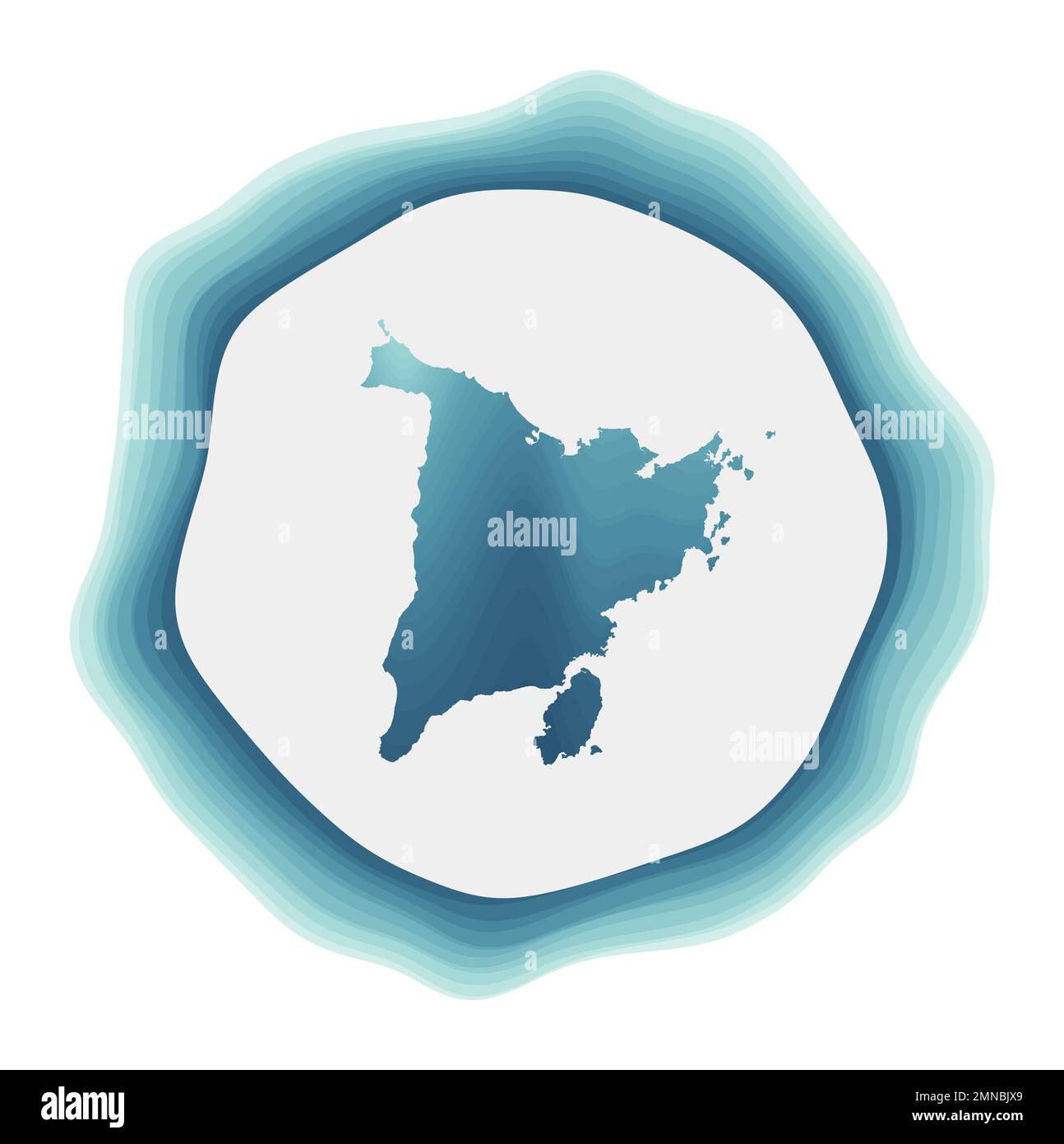 Panay-Logo. Abzeichen der Insel. Geschichtetes kreisförmiges Schild um ...