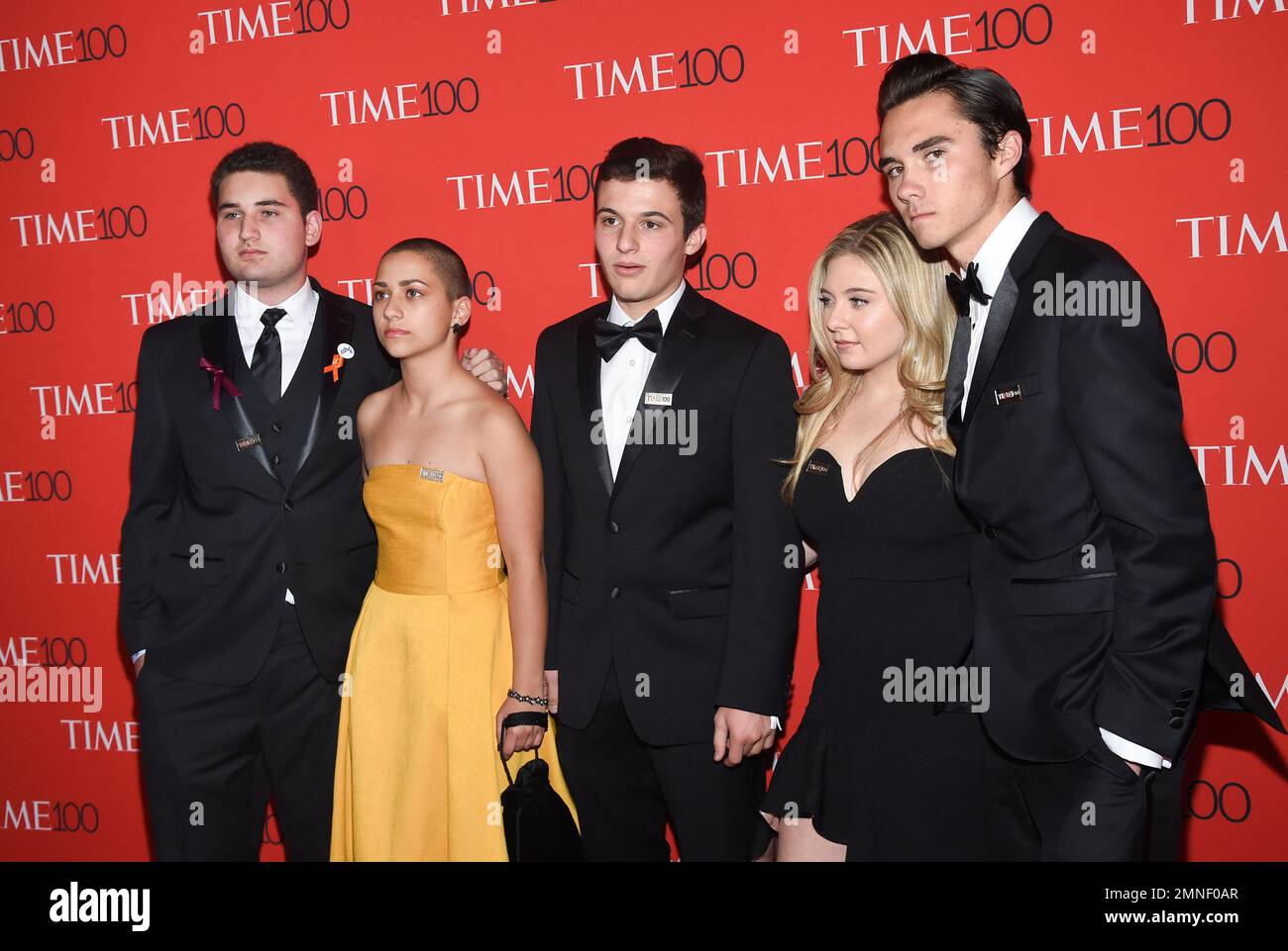 Parkland student activists, from left, Alex Wind, Emma Gonzalez ...