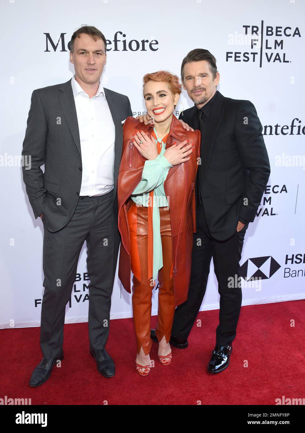 Writer/director Robert Budreau, from left, Noomi Rapace and Ethan Hawke attend the screening for ...