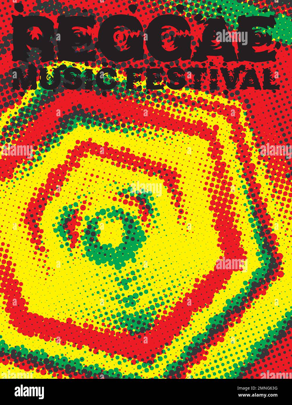 Hintergrundvorlage eines Reggae-Musikfestival-Posters mit Sechseck ...