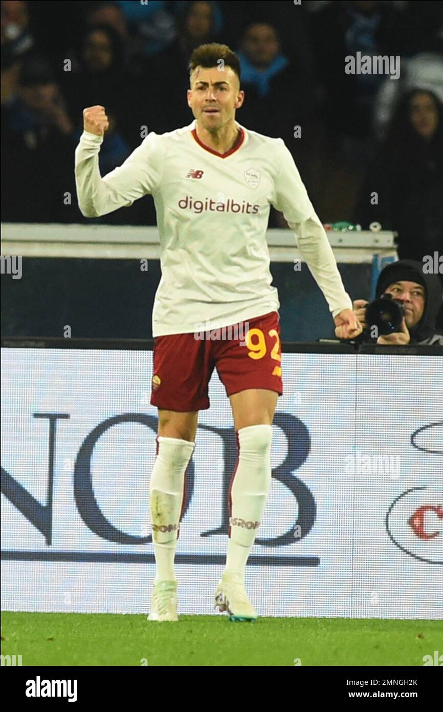 Stepham El Shaarawy von AS Roma feiert nach einem Tor im Stadio Diego ...