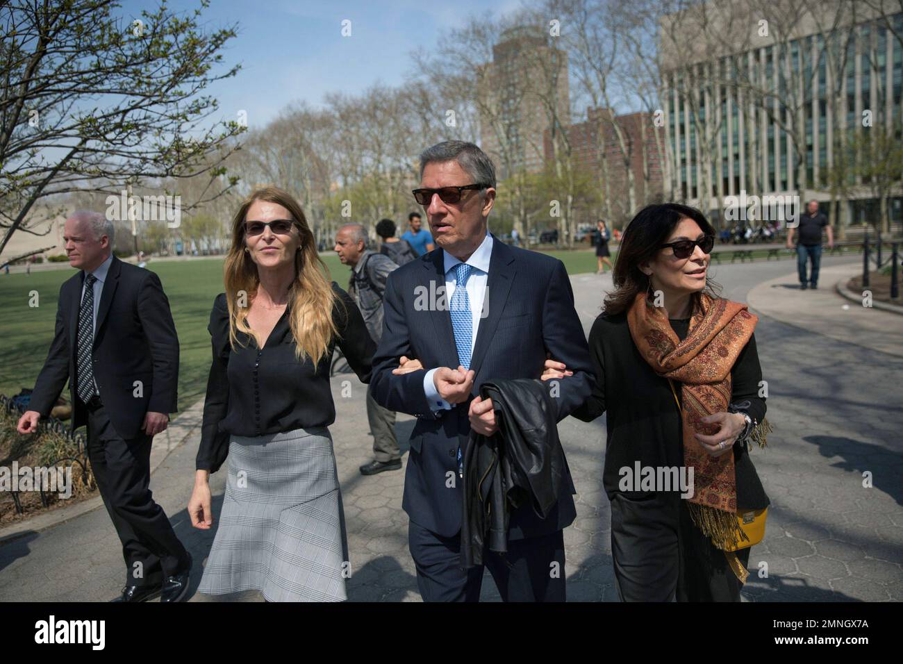 Actress Catherine Oxenberg, left, departs with Stanley Zareff and Toni ...