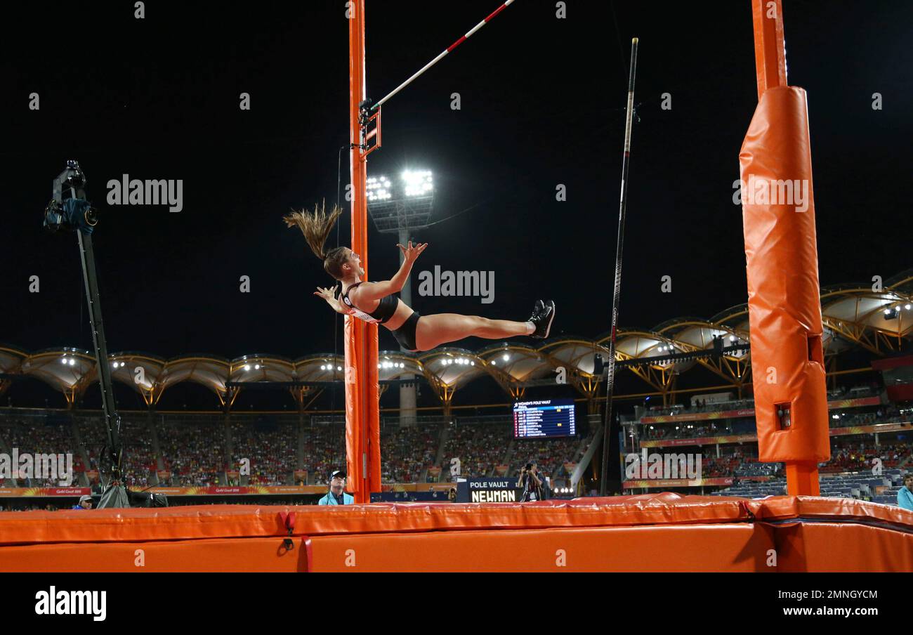 Gold medal winner Canada's Alysha Newman competes in the woman's pole ...