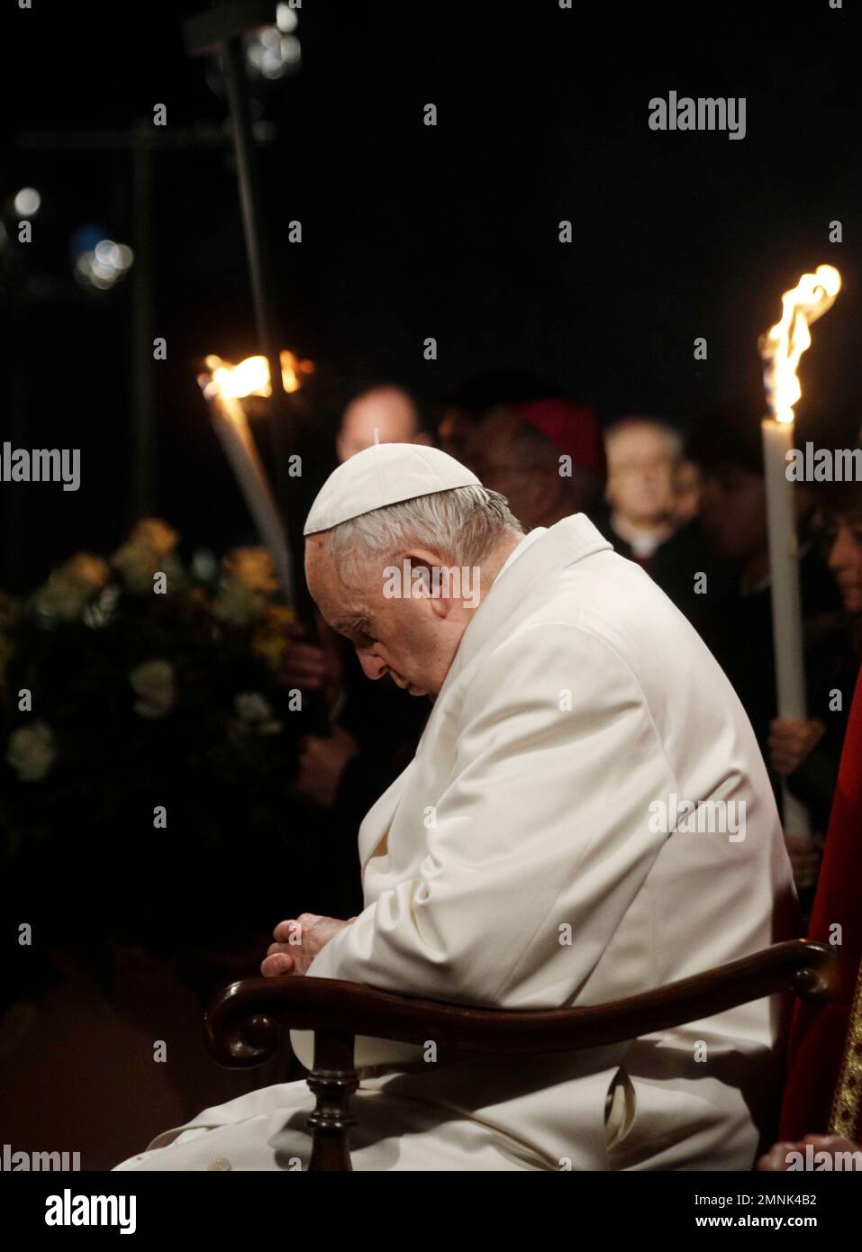 Pope Francis presides over the Via Crucis (Way of the Cross) torchlight ...