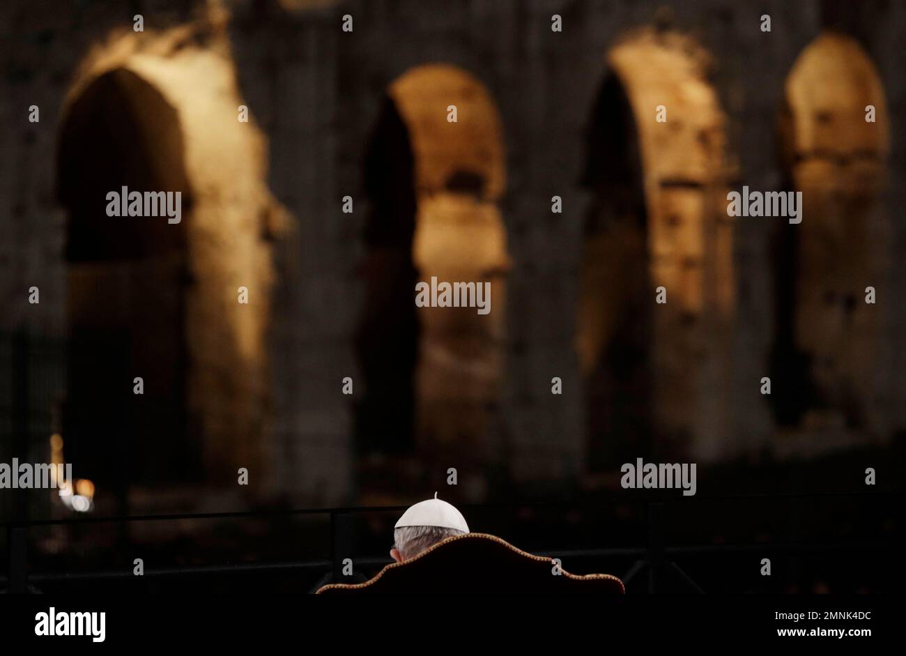 Pope Francis presides over the Via Crucis (Way of the Cross) torchlight ...