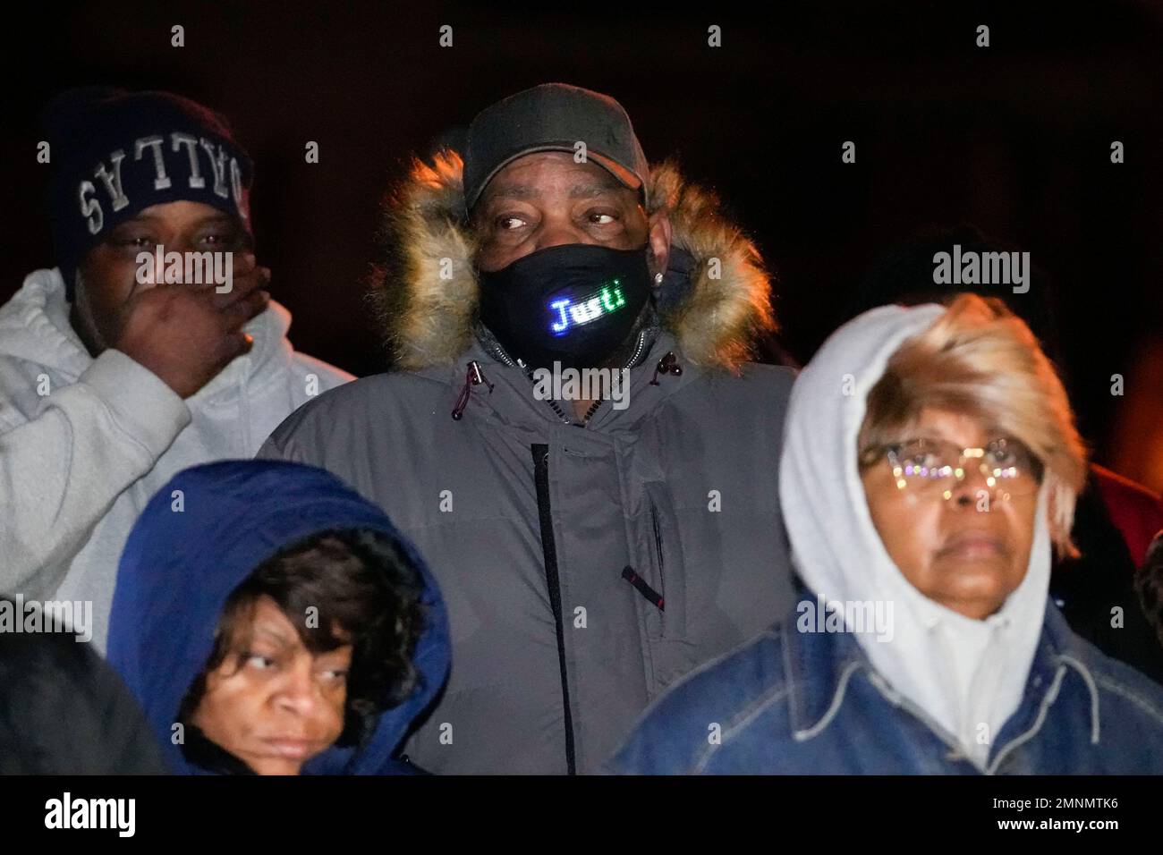 Rodney Wells, stepfather of Tyre Nichols, listens to speakers at a ...