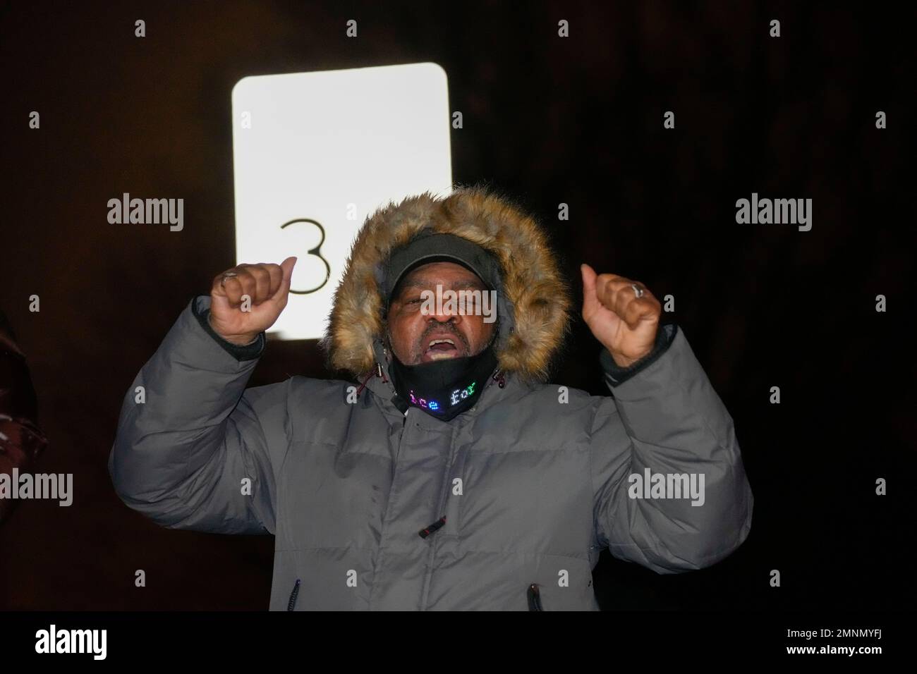 Rodney Wells, stepfather of Tyre Nichols, speaks at a prayer gathering ...