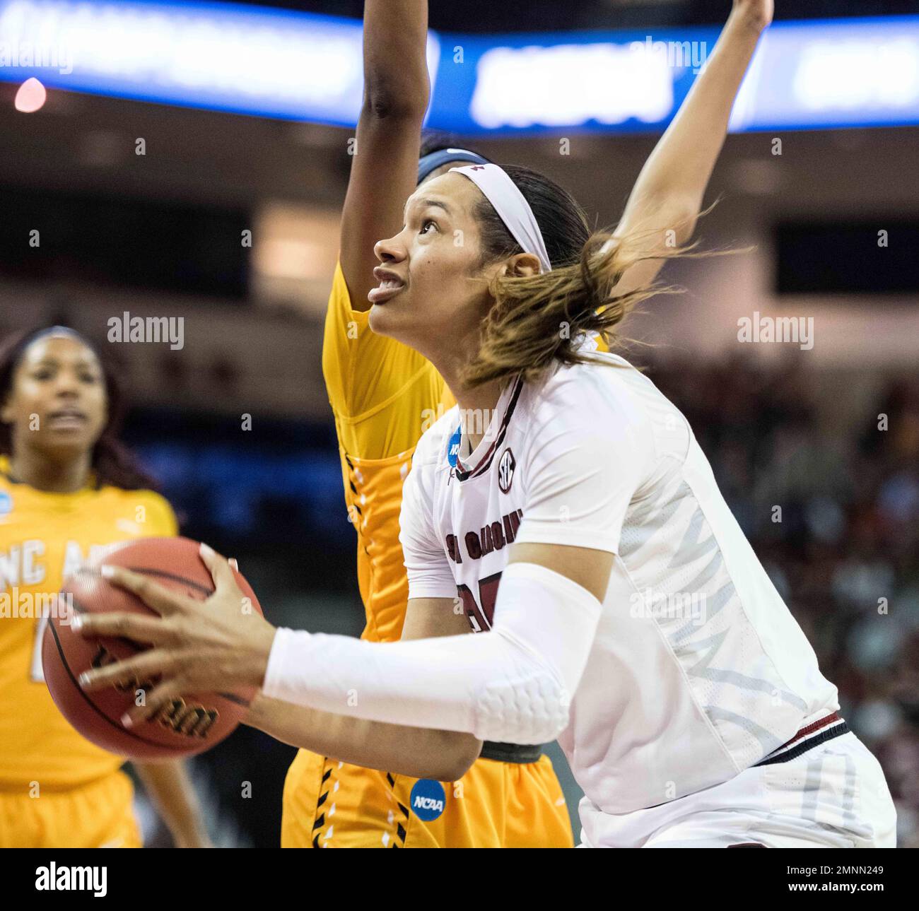 South Carolina forward Lele Grissett drives to the hoop during the ...