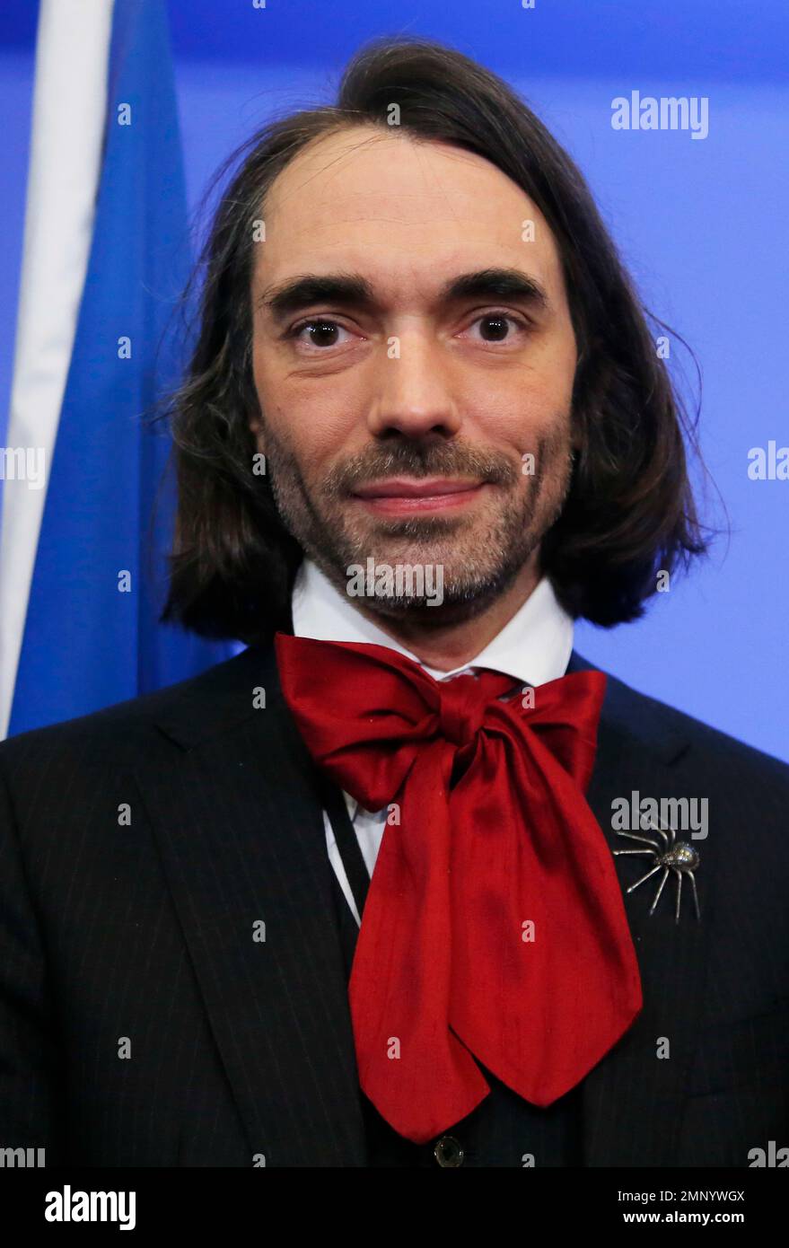 French mathematician Cedric Villani looks on during a press conference ...